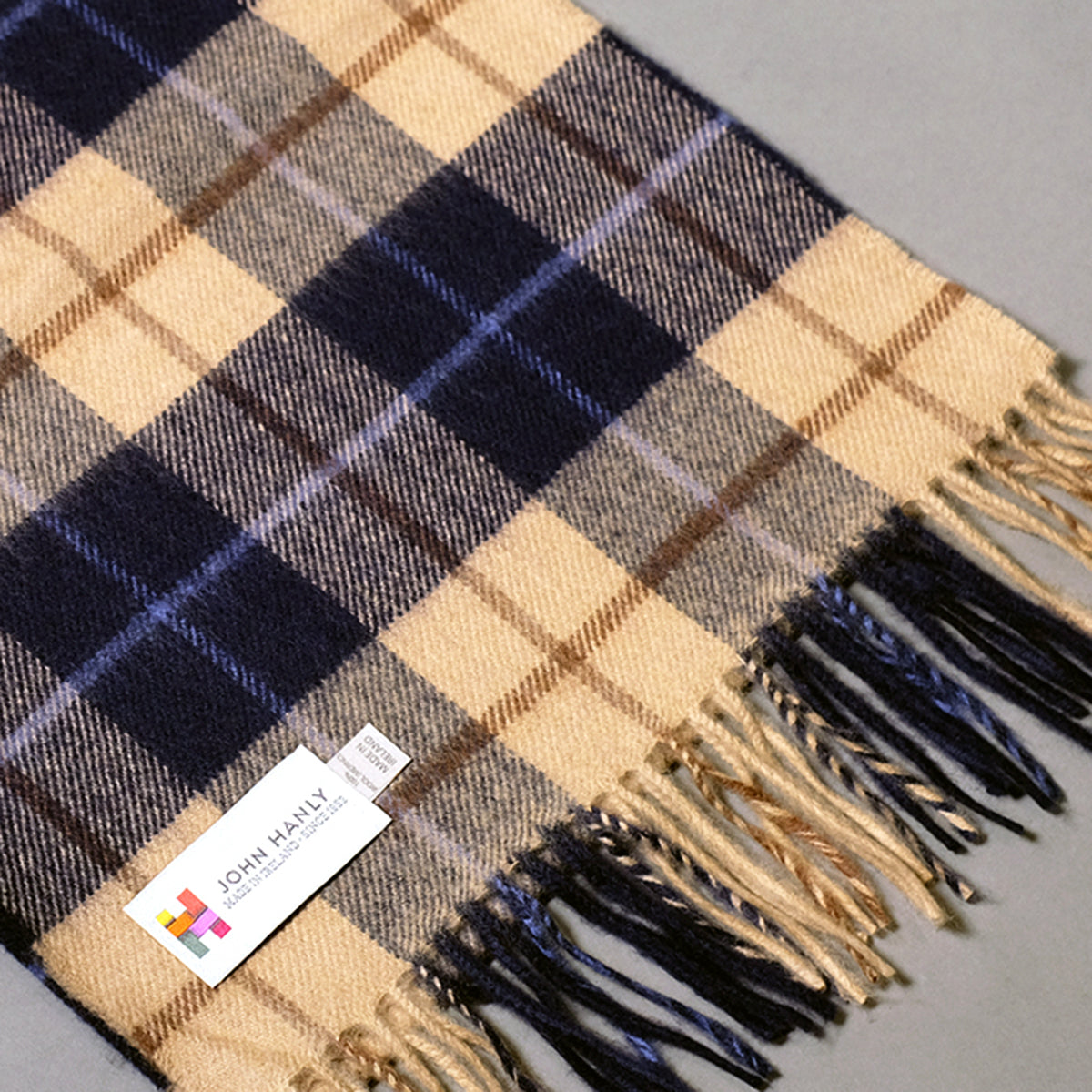 Navy and camel scarf store
