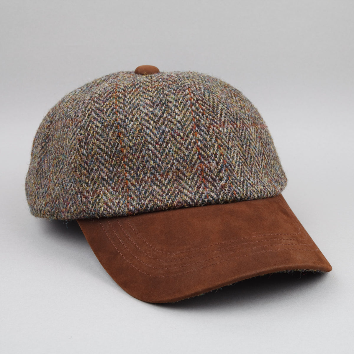 Harris Tweed Baseball Hat in green/brown herringbone – Highland Store