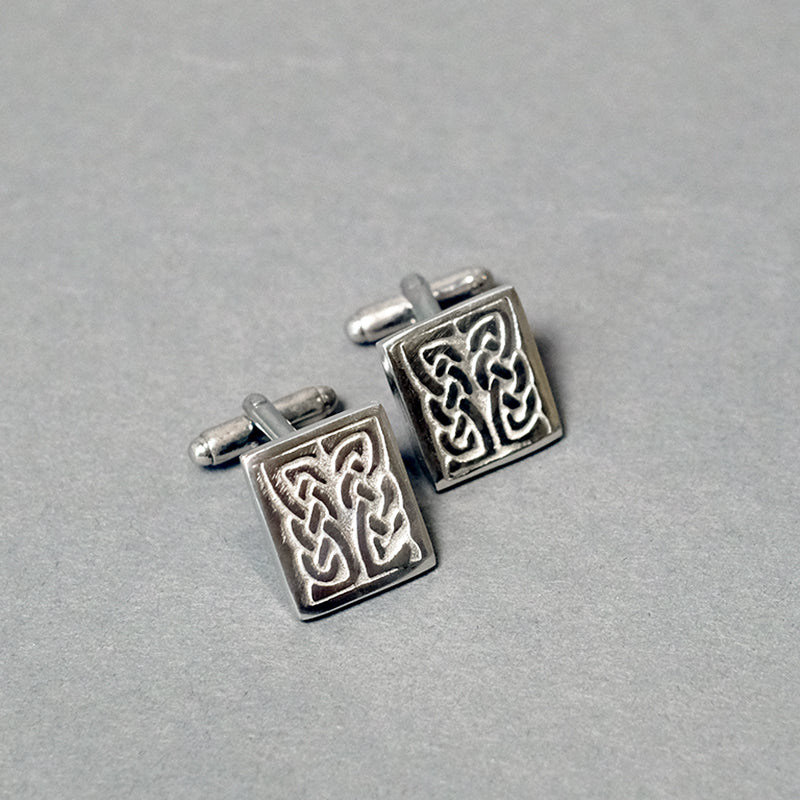 Rectangular Pewter Cufflinks with Celtic Design – Highland Store