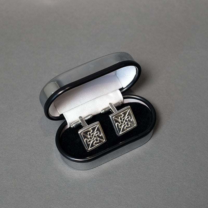 Square Pewter Cufflinks with Knot Design – Highland Store